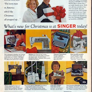 1964 Singer Sewing Machine Gifts for Christmas Original 13.5 10.5 ...