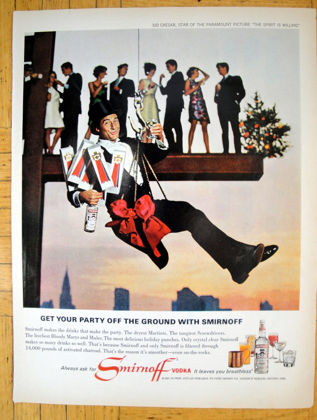 1966 Smirnoff Sid Caesar TV Screen Stage-vodka Original 13.5 10.5 ...