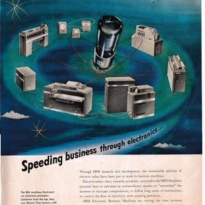 1950 IBM Electronic Tubes Extraordinary Speed Original 13.5 * 10.5 ...