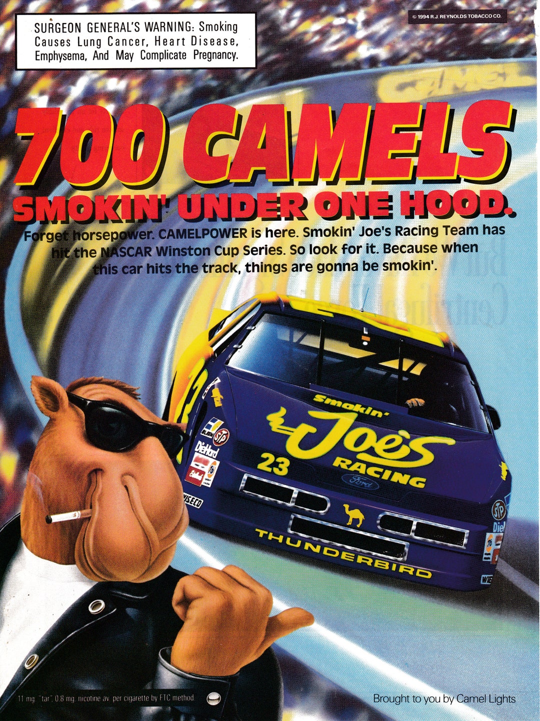 1994 JOE Camel Joes Thunderbird Stock Car Tobacco-cigarette-original ...