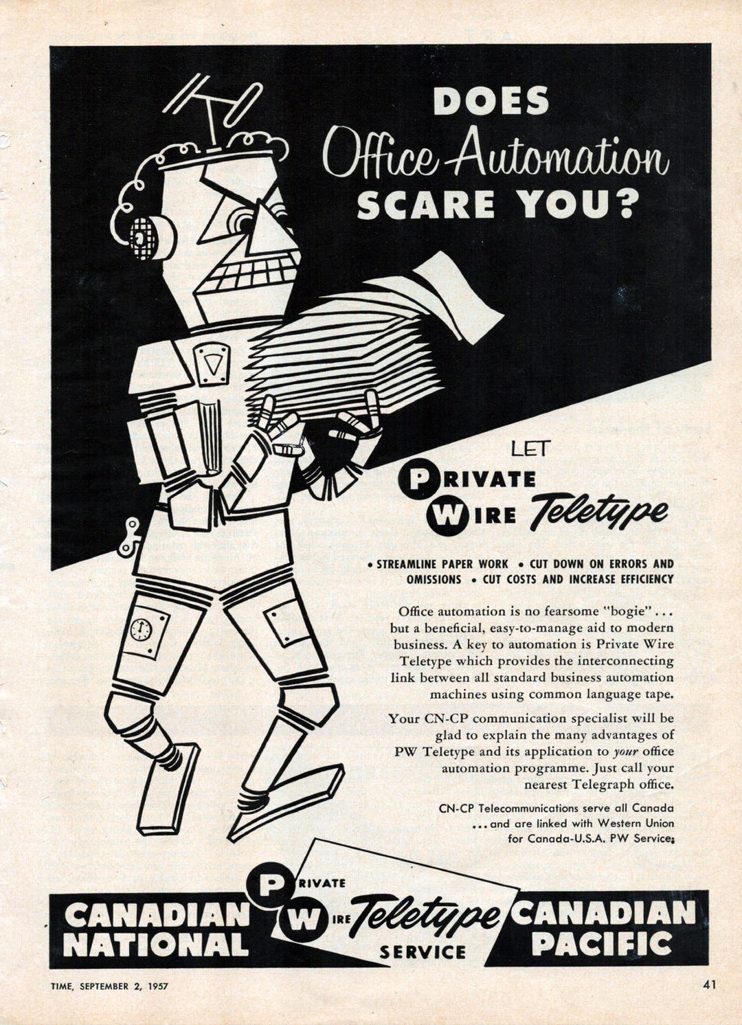 1957 Teletype Private Wire Service Before Telegrams Original Magazine Ad - Etsy