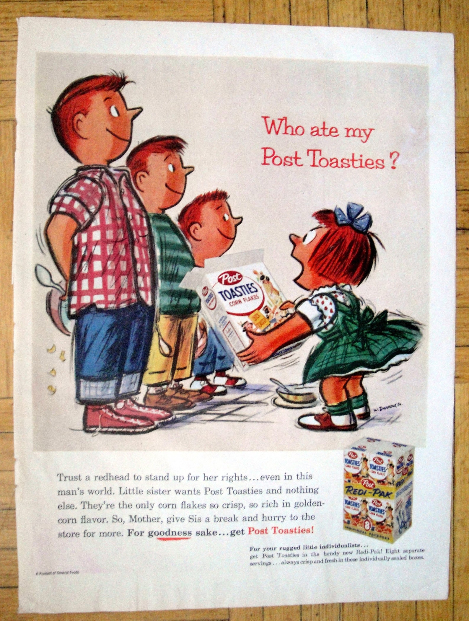 1956 Post Toasties-who Ate Them-little Sister 3 - Etsy Canada