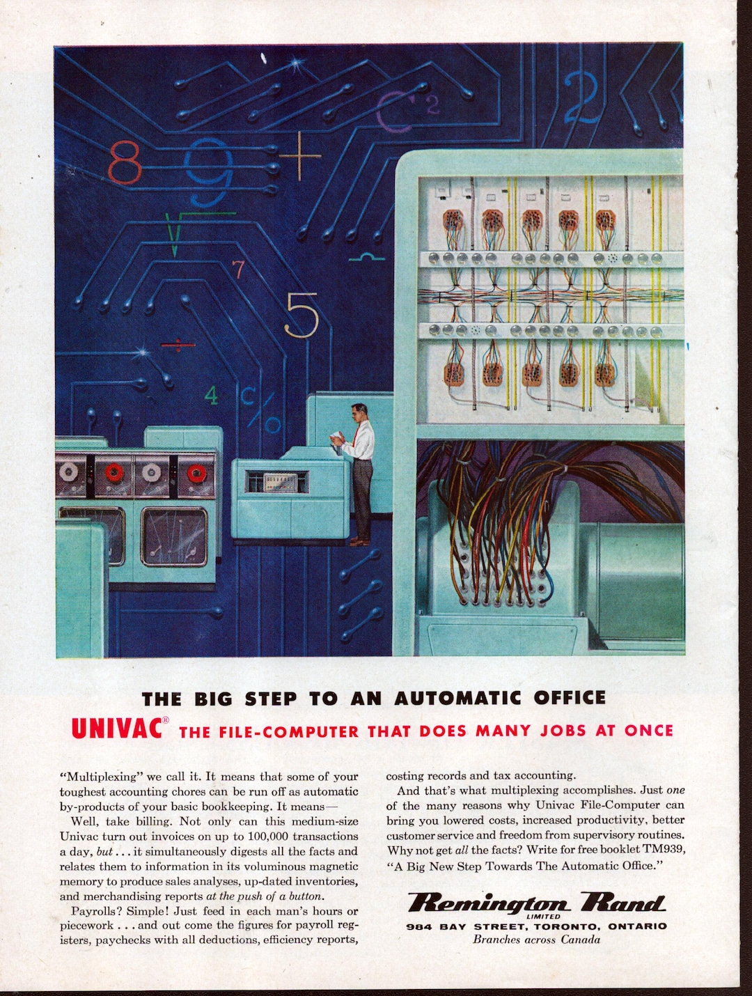 1956 Univac Computer Magnetic Memory Original Magazine Ad - Etsy