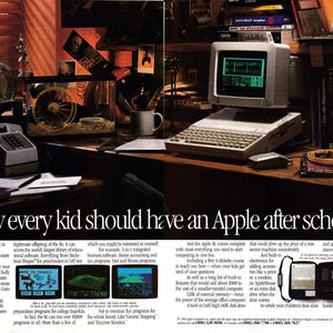 1985 Apple Iic Pc-every Kid Needs A Apple After School-original 2 Page ...
