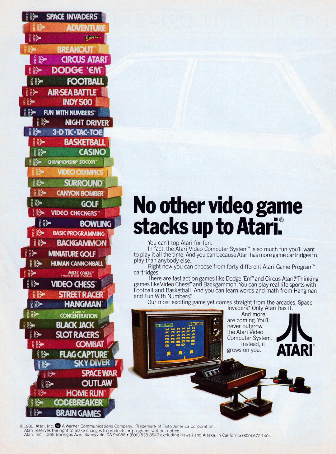 1980 Atari Video Computer Game System Space Invaders Original Magazine ...