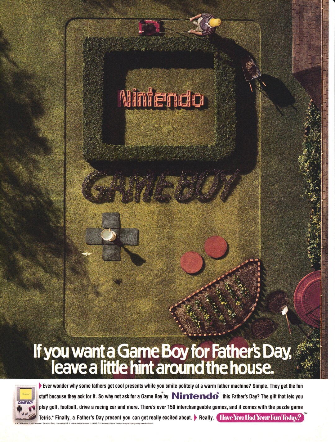 1992 Nintendo Gameboy Fathers Day Gift Original Magazine Ad - Etsy