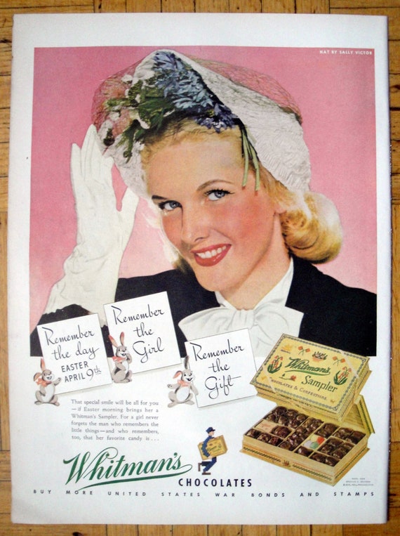 1944 Whitman's Sampler Box-easter Bonnet Spring-original | Etsy