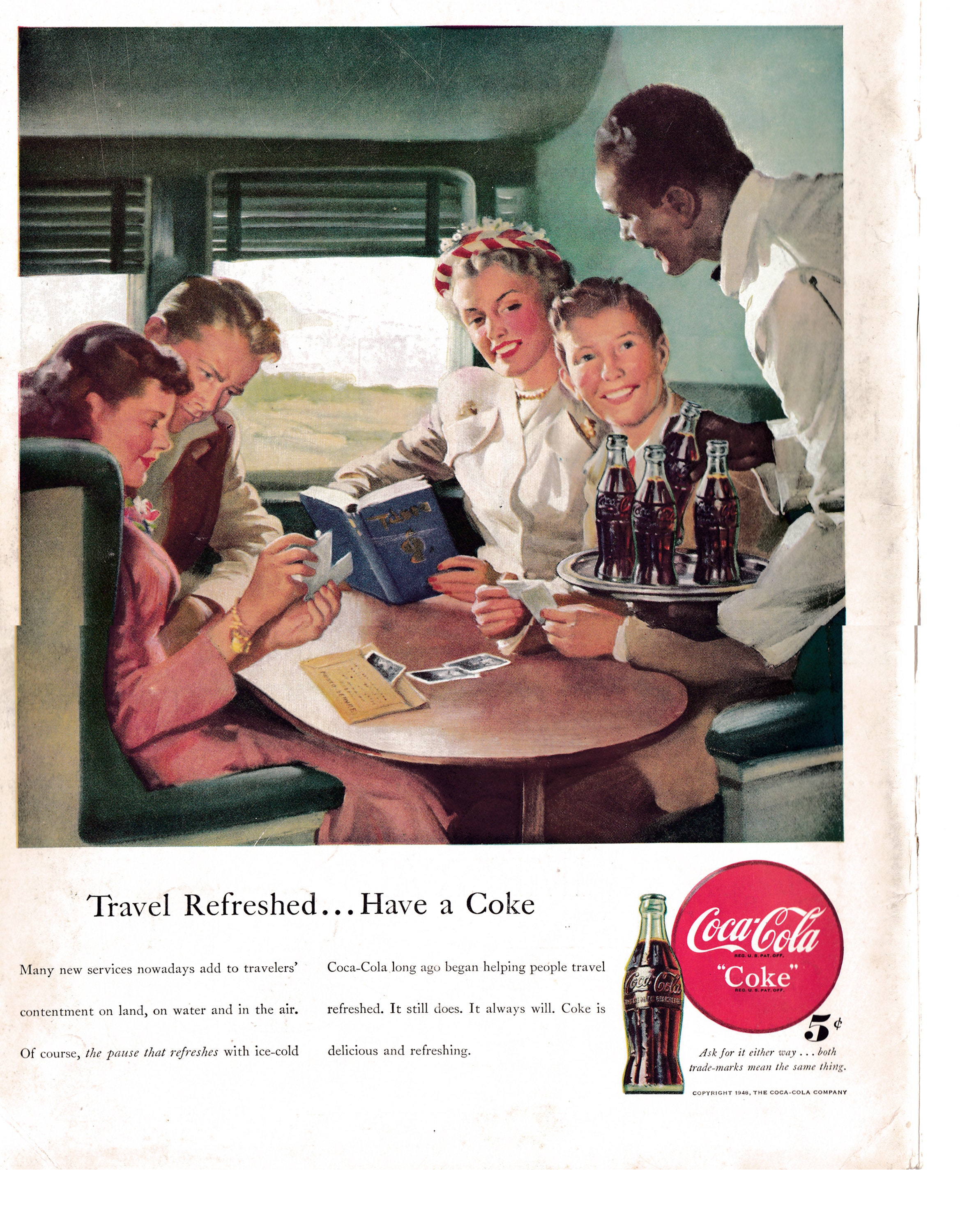 1948 Coke Travel Refreshed Five Cent Bottles-Original 13.5 | Etsy