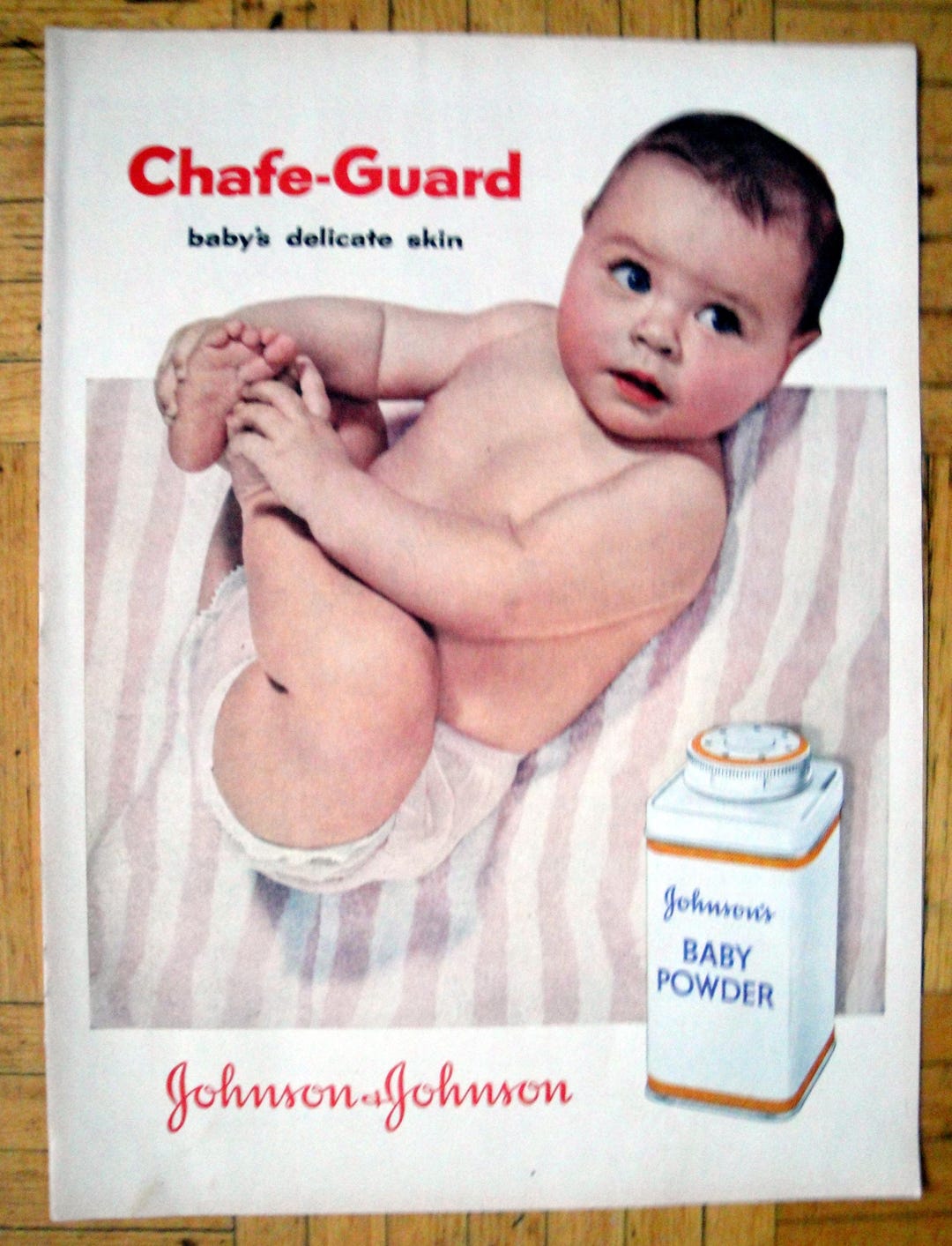 1956 Baby Infant Featured johnson's Baby Powder Original 13.5 10.5 ...