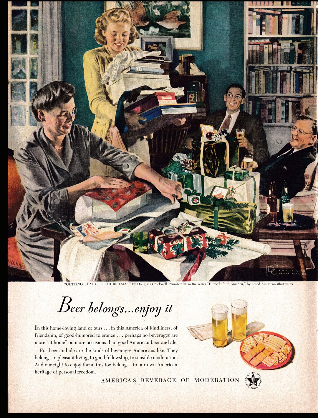 1948 Beer in Moderation-christmas Preparation-original 13.5 * 10.5 ...