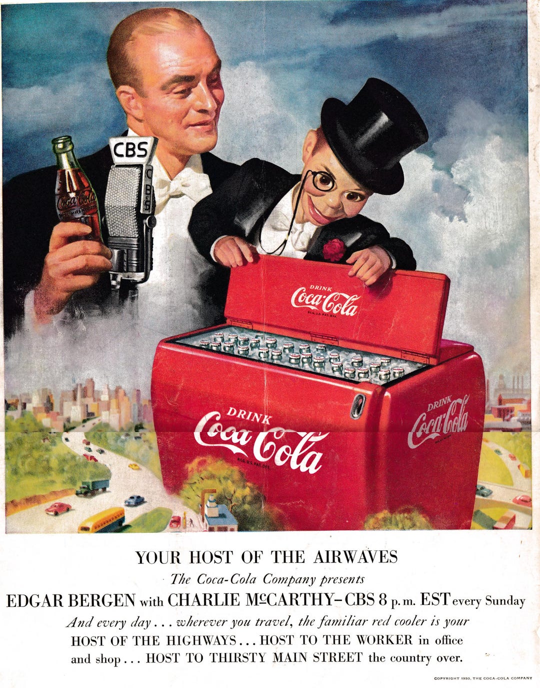 1950 Coke Edgar Bergen Charlie Mccarthy Original Magazine Ad - Etsy