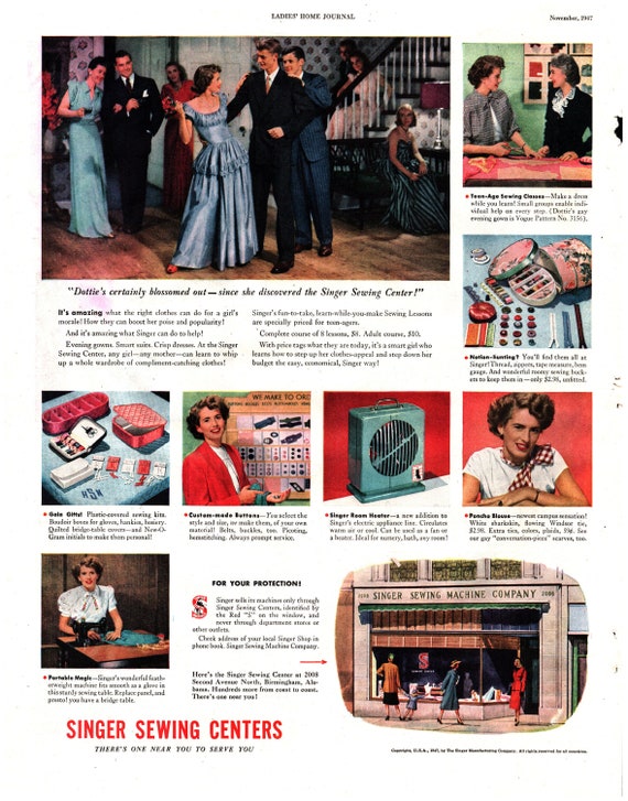 1948 Singer Sewing Center-make Your Clothes-original 13.5 - Etsy