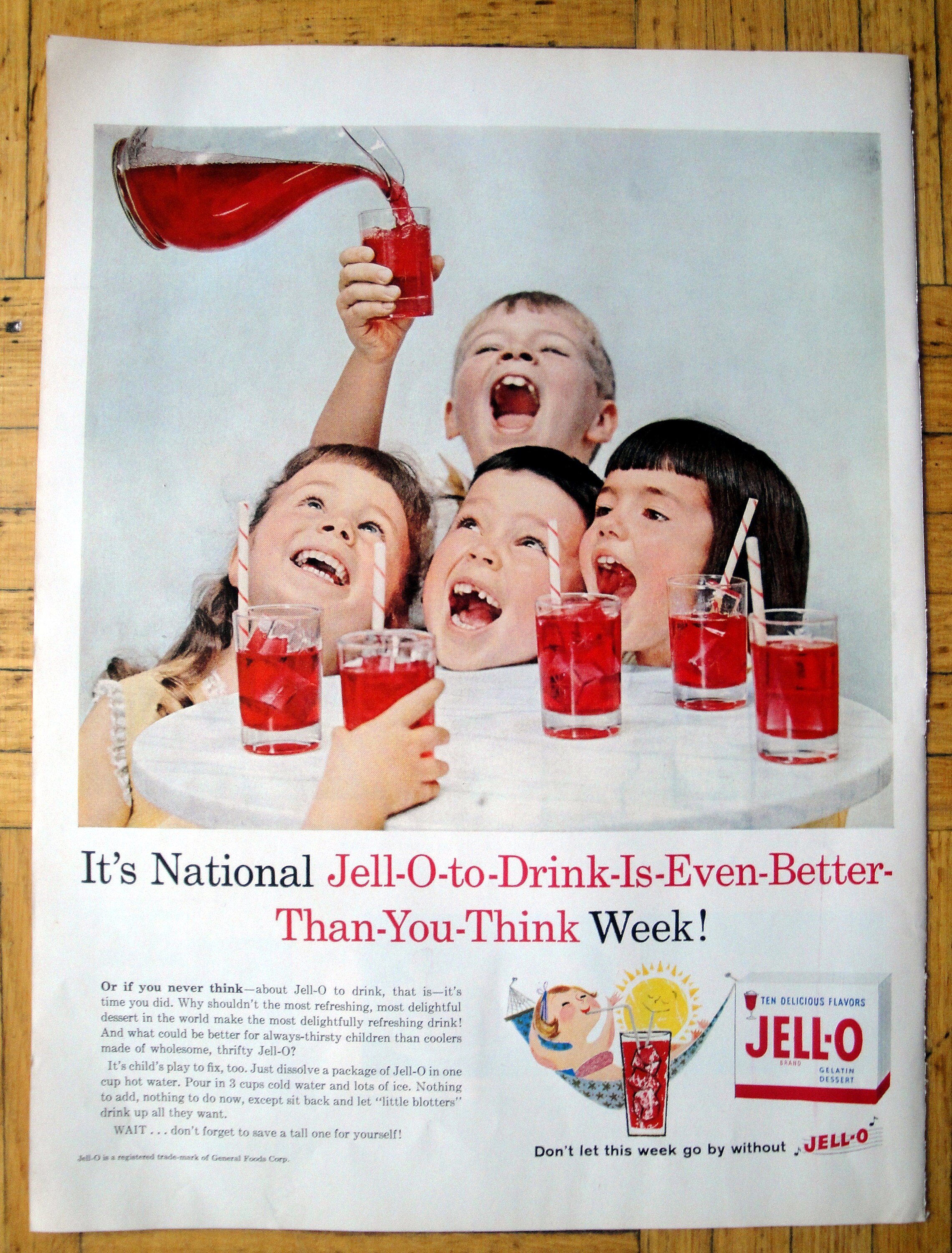 1959 JELL-O Jello Try It As A Drink Week-Really Original 13.5 | Etsy