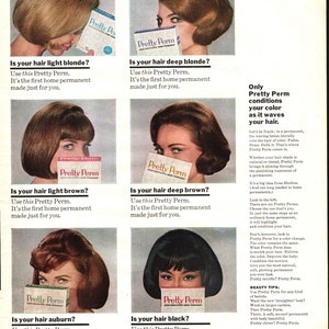 1964 Pretty Perm Home Permanent Kit Original 13.5 10.5 Magazine Ad - Etsy