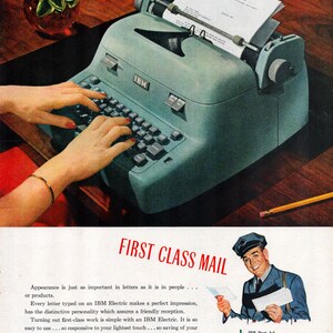 1950 IBM Electric Typewriter Letter Perfect Original 13.5 * 10.5 ...