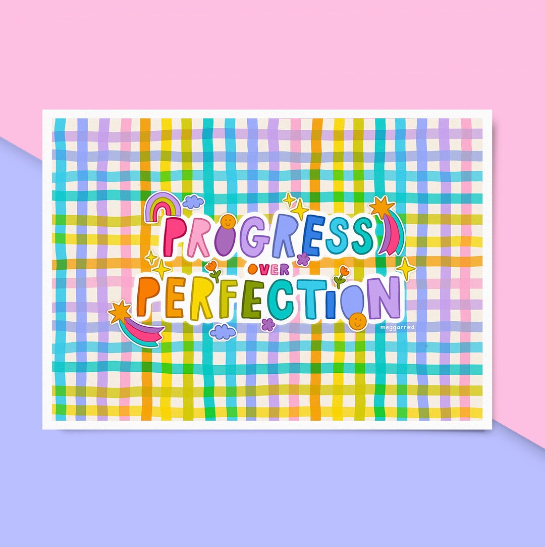 Progress Over Perfection Print Self Love Self Care Print, Mindfulness ...