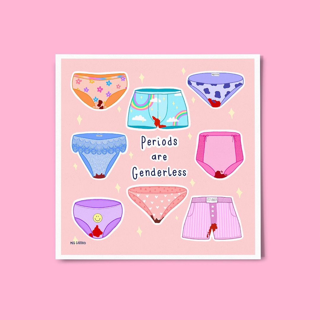 Periods Are Genderless Print Nude Body Positive & Self Love Art ...