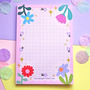Flower Power A6 Notepad ~ Floral Positive Affirmation Notepad, to Do ...