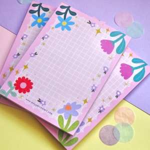 Flower Power A6 Notepad ~ Floral Positive Affirmation Notepad, to Do ...
