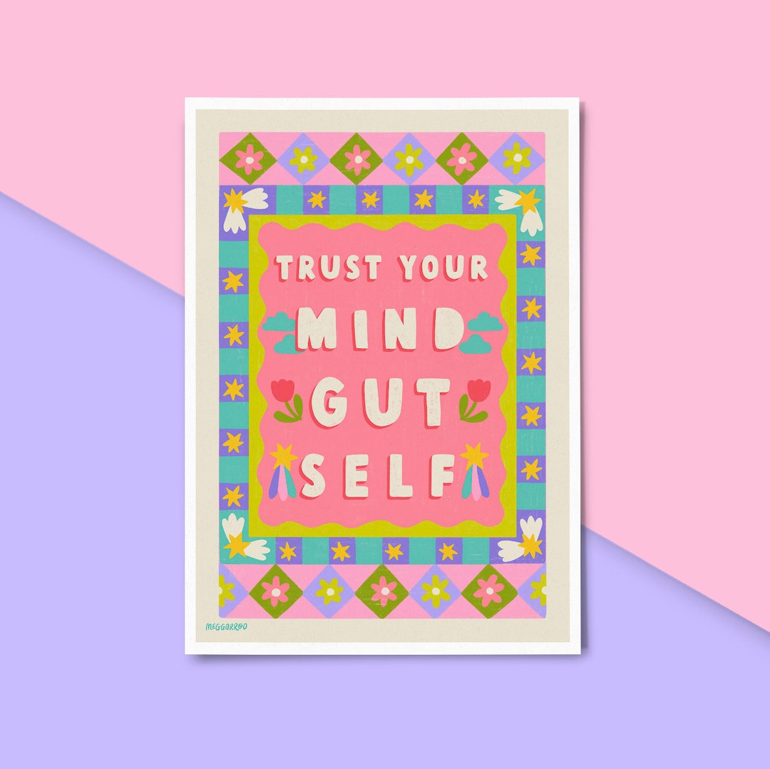 Trust Your Gut Print Self Care Print, Mindfulness Wall Art ...
