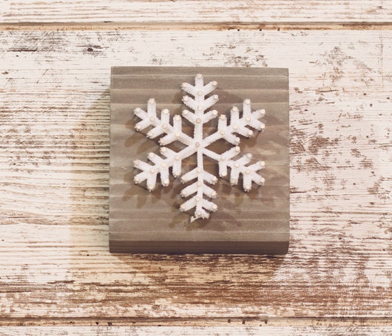 Fuzzy Snowflake 2 String Art Block - Etsy