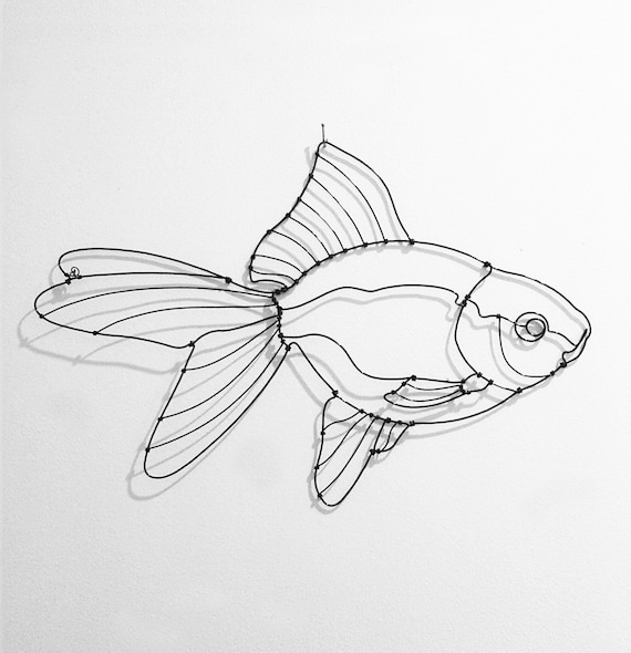 Wire Sailtail Goldfish Wire Fish Wall Decoration Wire Fish - Etsy