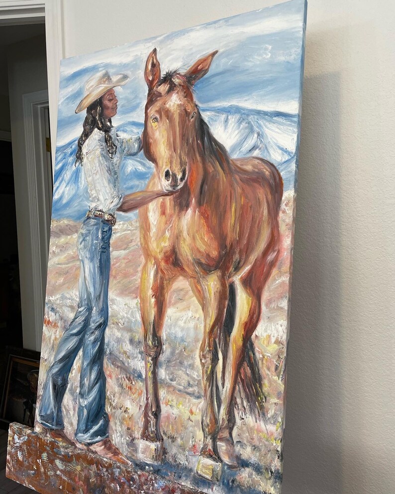 One of a Kind Original Oil Painting on Canvas of Nevada Rancher and ...