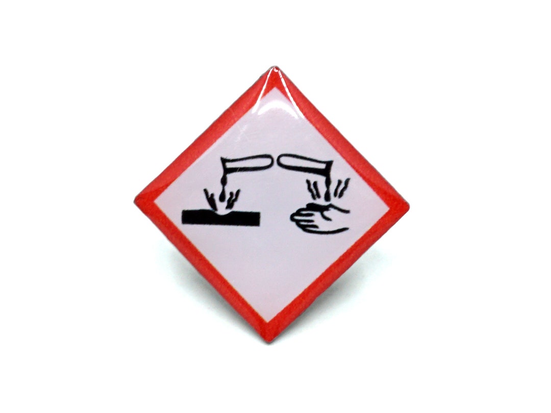 Chemical Hazard Pin – Corrosive Chemistry Flair | Laboratory Lapel Pins ...