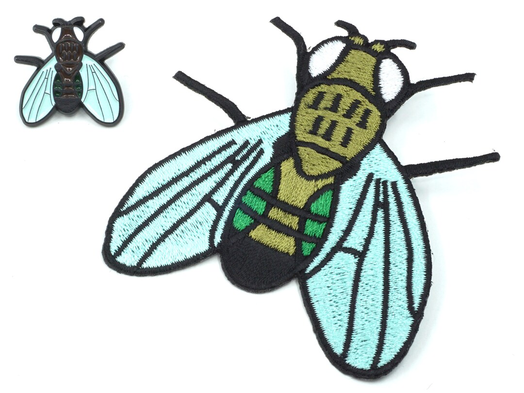 Fruit Fly Patch & Pin Set -- Drosophila Ebony | Science Embroidery ...