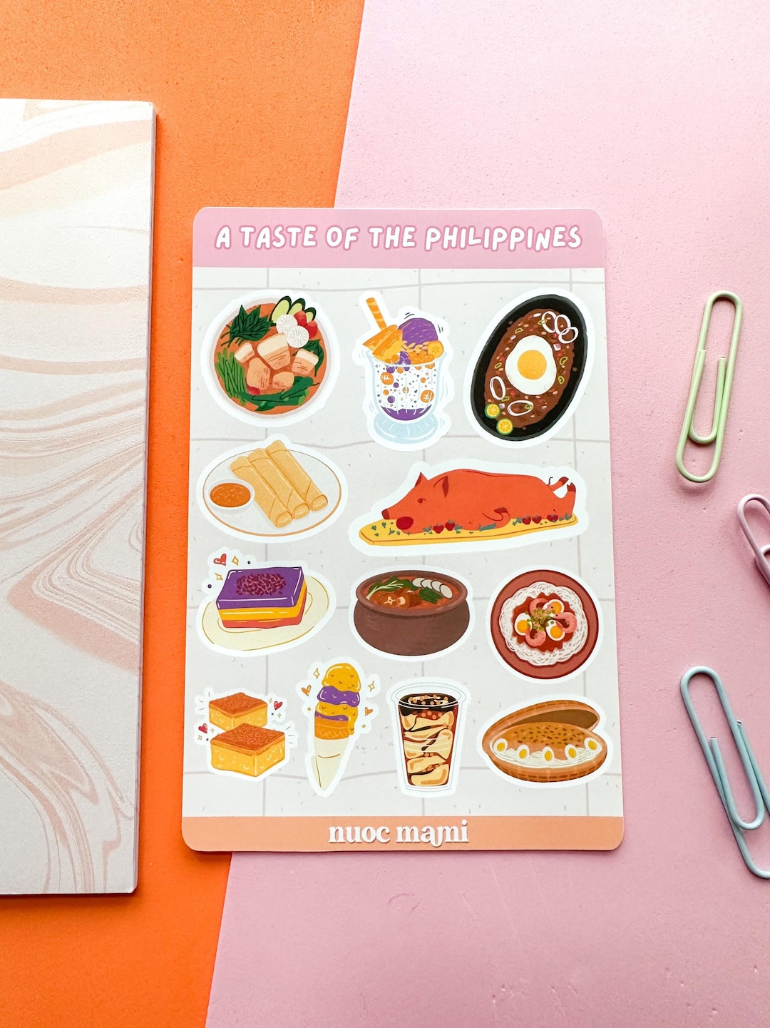 A Taste of the Philippines Sticker Sheet, Filipino Food Sticker Sheet ...