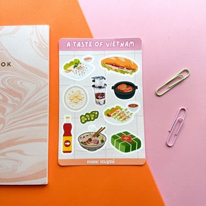 A Taste of Vietnam Sticker Sheet, Vietnamese Food Sticker Sheet, Asian ...