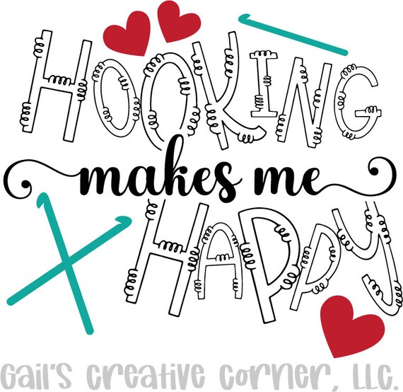 GCC Hooking Makes Me Happy is a Funny Digital File Contains a - Etsy