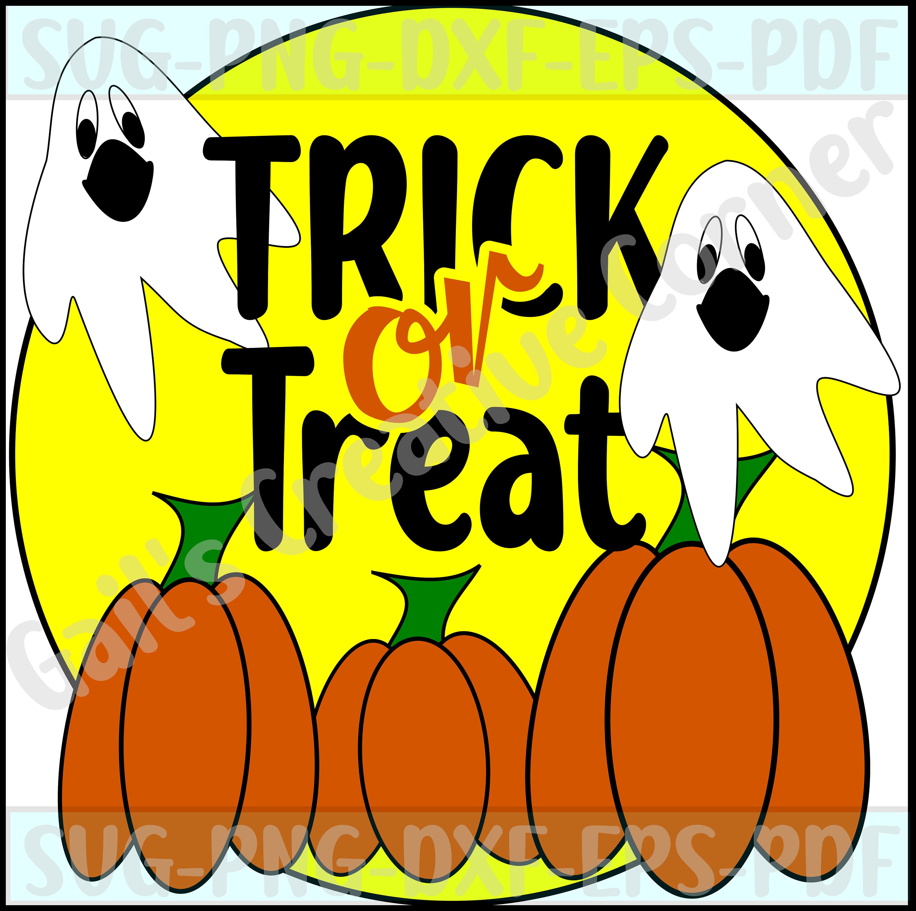 Trick or Treating Ghosts Svg-png-dxf-eps-pdf Cut File for - Etsy
