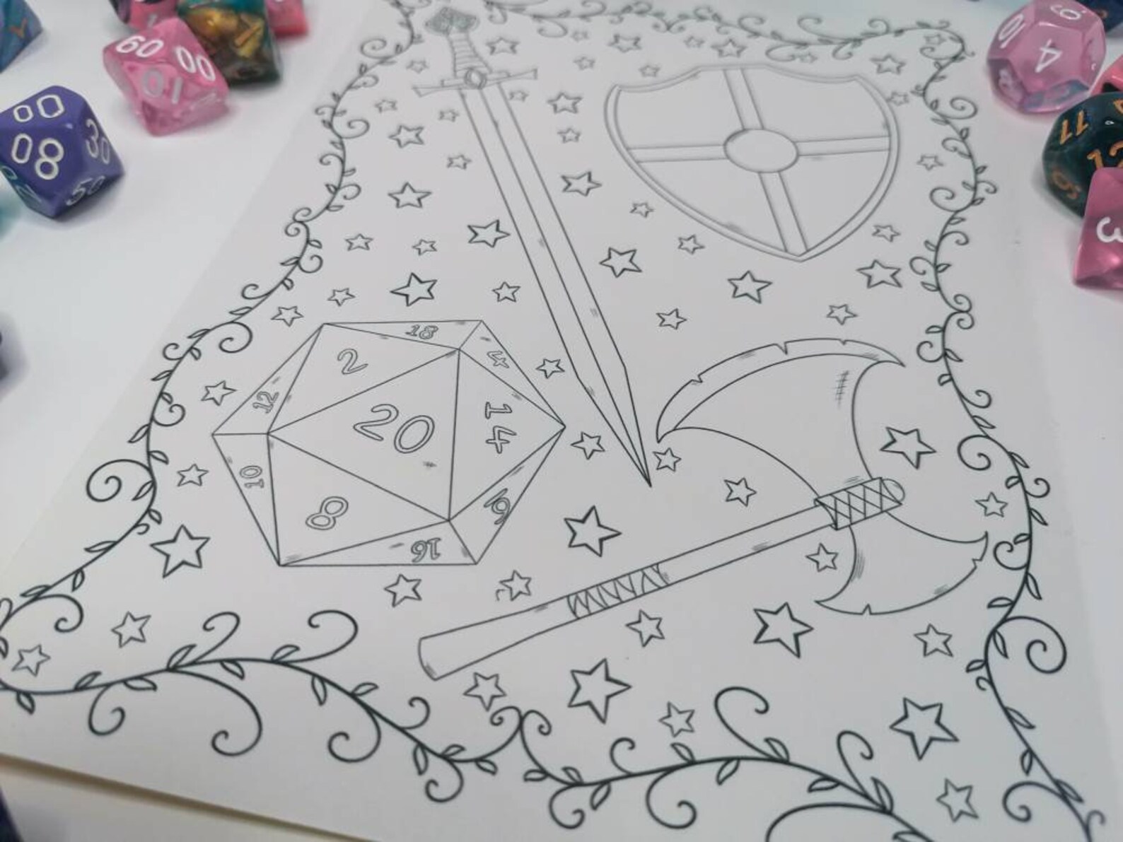 PNG Digital RPG Colouring Pages Sheets - Etsy