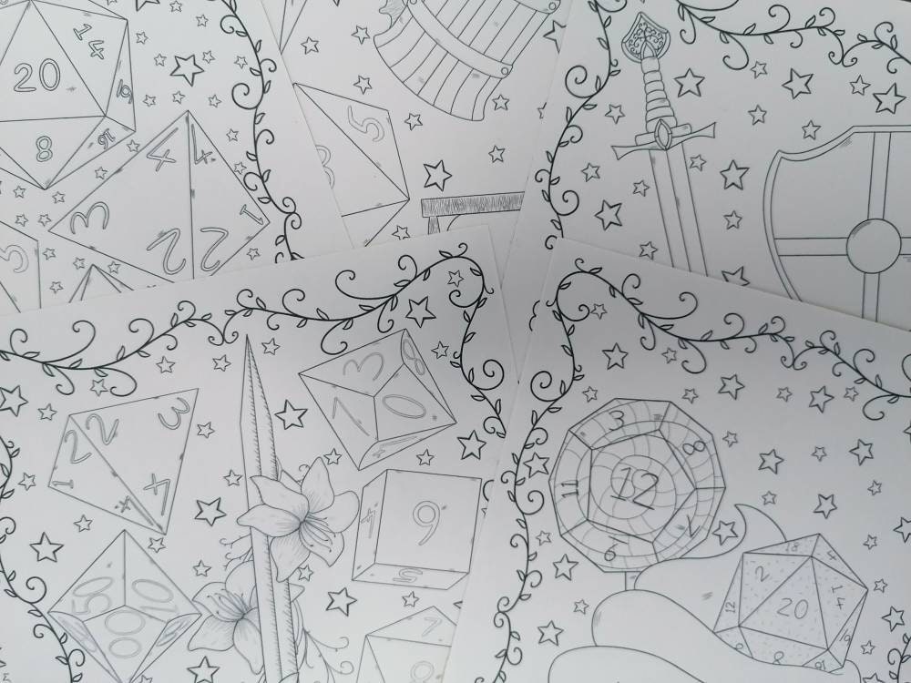 PNG Digital RPG Colouring Pages Sheets - Etsy