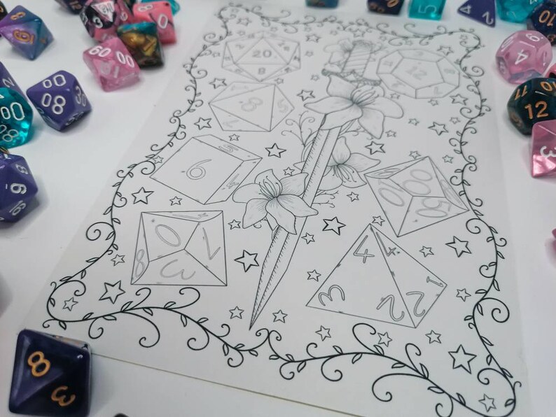 PNG Digital RPG Colouring Pages Sheets - Etsy