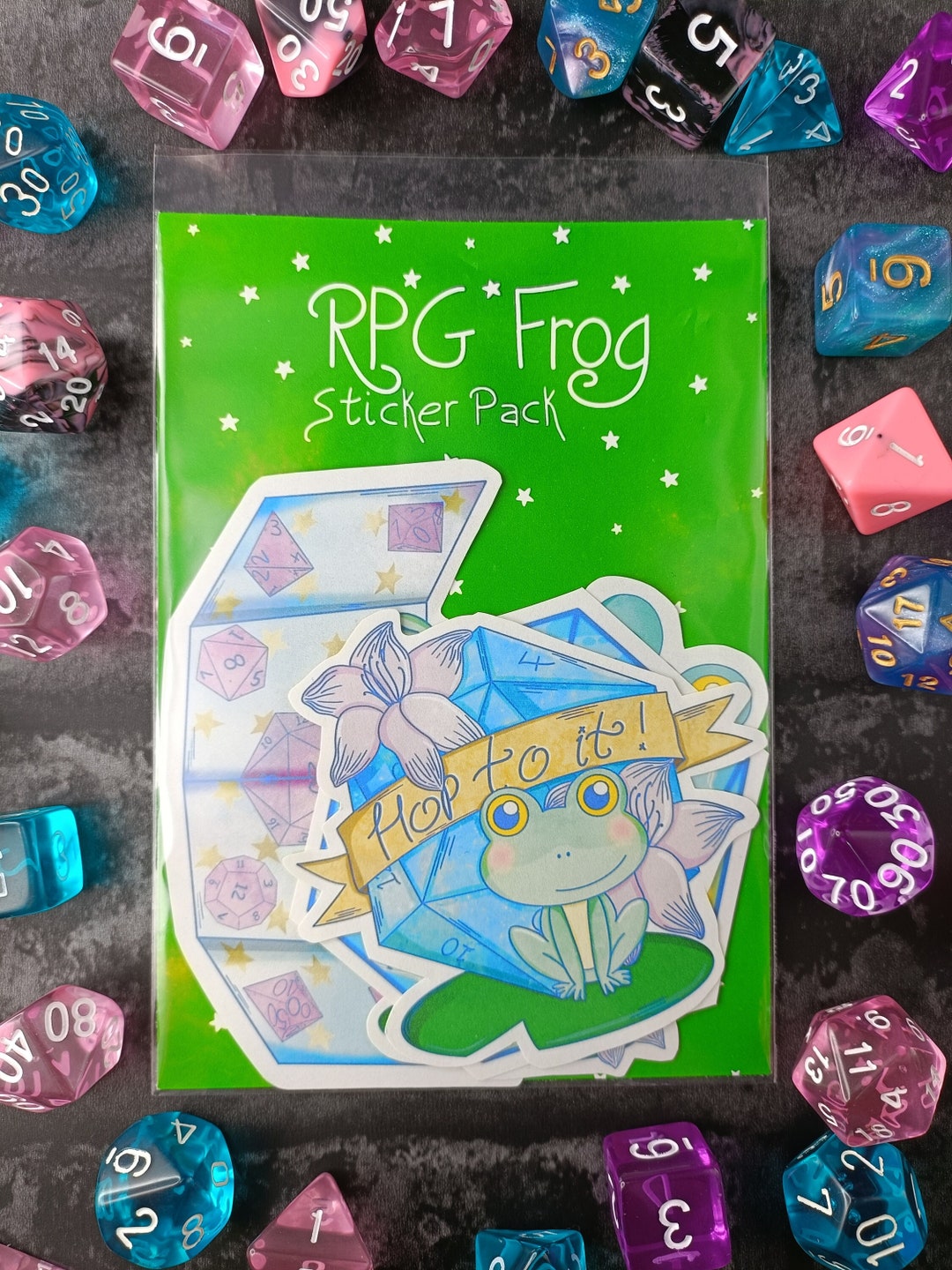 Frog RPG Sticker D20 Pack - Etsy