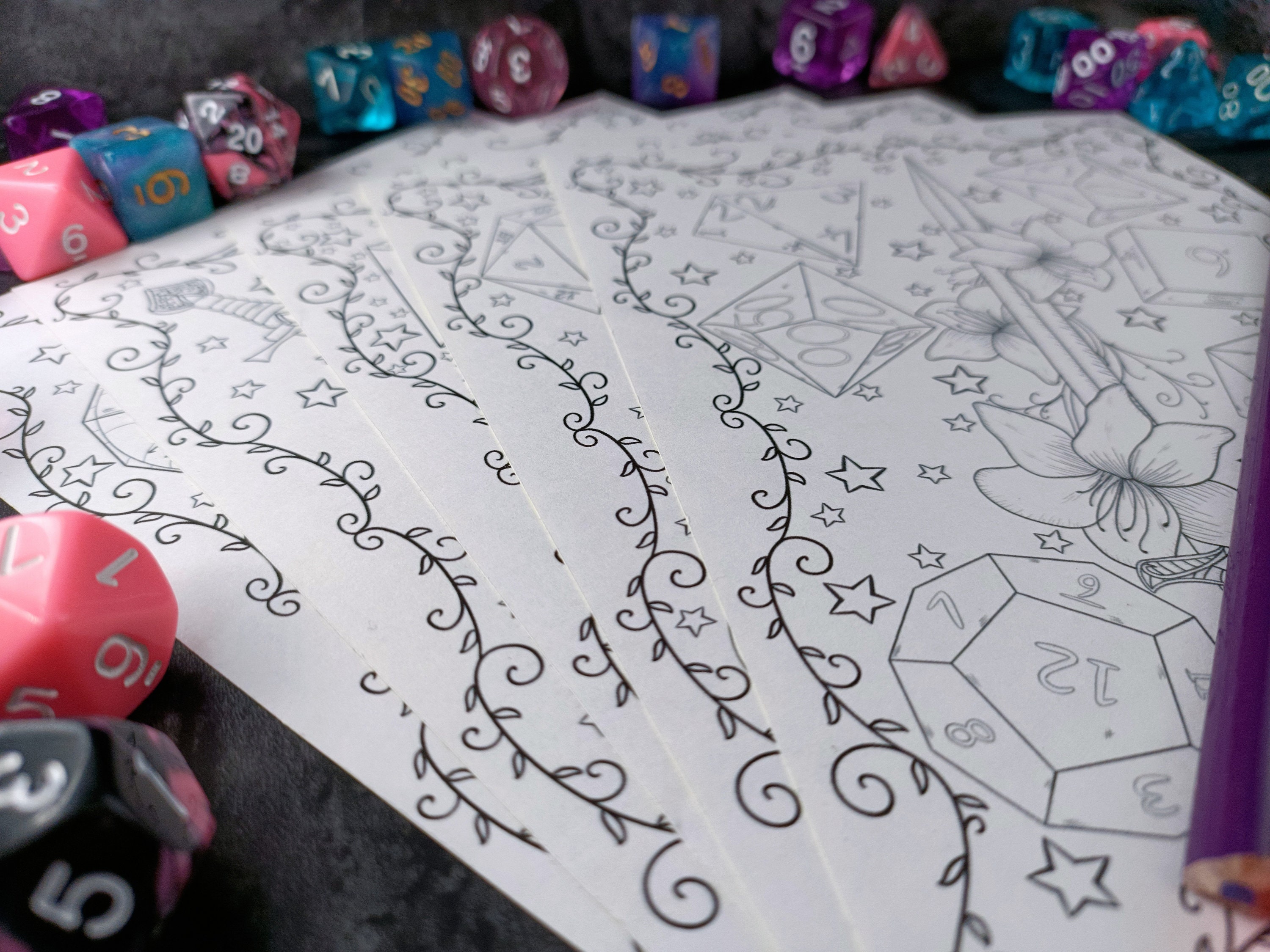 Set of Five RPG Colouring Pages Sticker Sheets Self Adhesive - Etsy Ireland