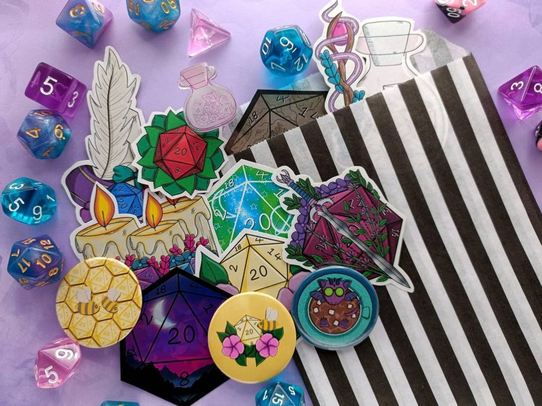 Mystery B Grade Pack RPG Stickers, Badges, Pins - Etsy