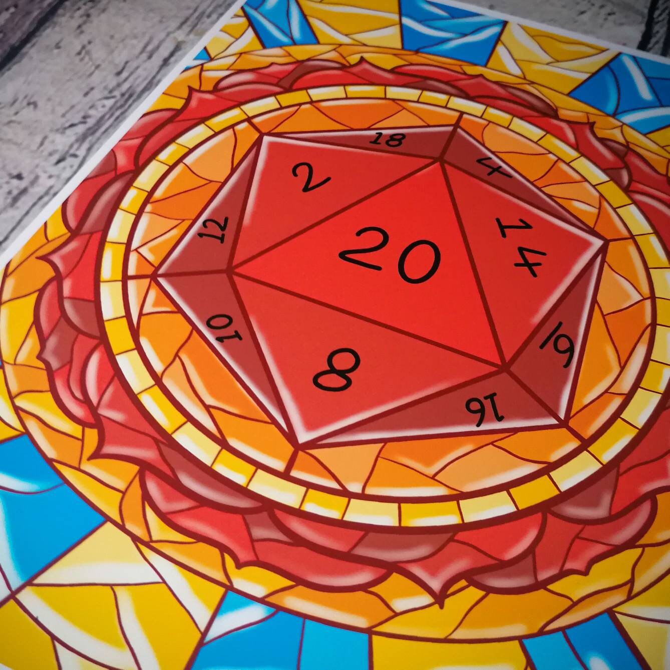 D20 Stained Glass RPG Art Print - Etsy UK