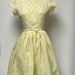 1950's Sunny Yellow Fine Organdy Dress Short Sleeved Fitted Bodice ...