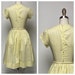 1950's Sunny Yellow Fine Organdy Dress Short Sleeved Fitted Bodice ...