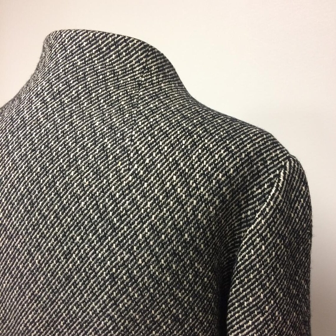 Wool Tweed Jacket | Woman's Vintage Black/white Tweed | Faux Belt ...