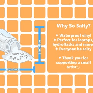 Why so Salty 3 Vinyl Sticker Waterproof Sticker Decal for Laptop ...