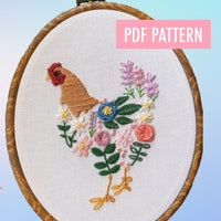 Chicken Chick ,funny Embroidery Pattern , Modern Hoop Art,diy Idea ...