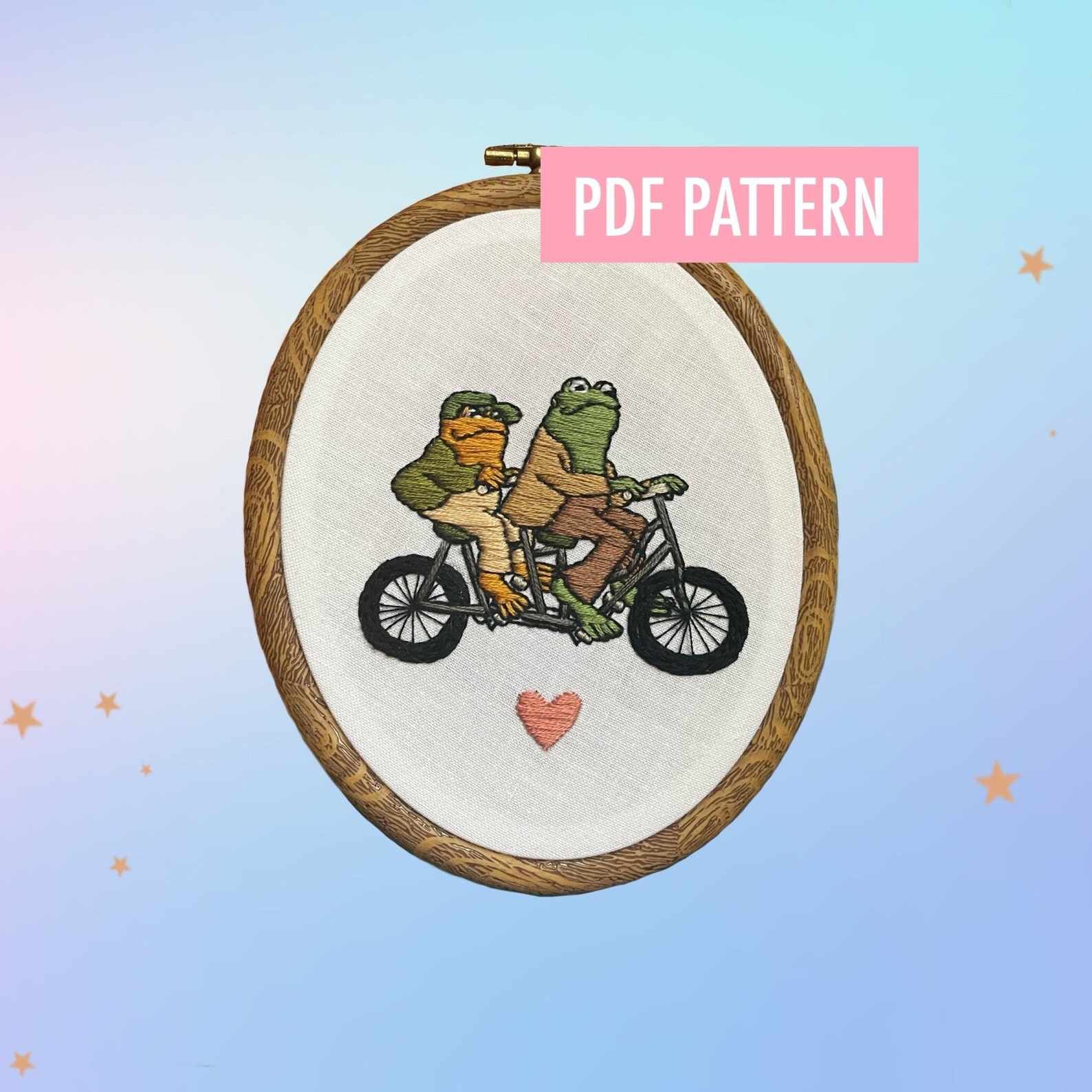 Frog and Toad Embroidery Pattern Digital Download Tutorial - Etsy
