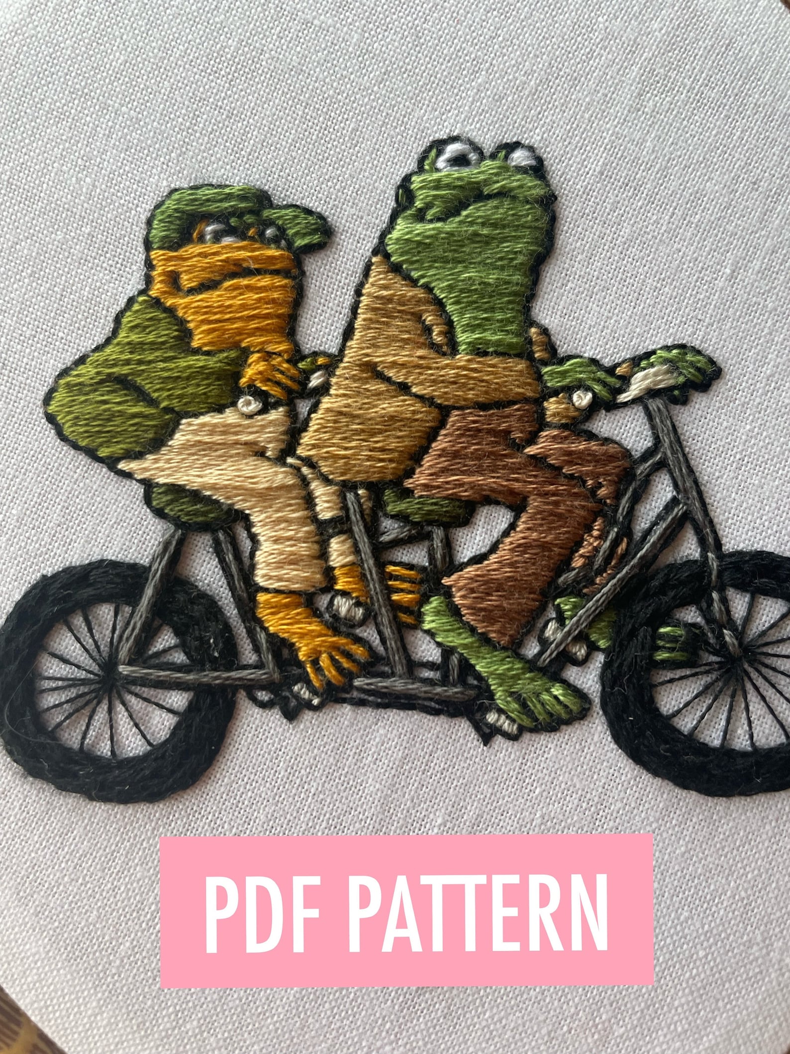 Frog and Toad Embroidery Pattern Digital Download Tutorial - Etsy