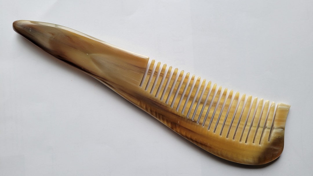Curly Hair Horn Comb,ecofriendly Gift, Extra Large Wide Teeth Comb ...