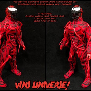Custom 1/9th 8 Inch Mego Scale Spider-man Foe Cletus Kasady Carnage ...