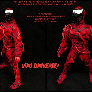 Custom 1/9th 8 Inch Mego Scale Spider-man Foe Cletus Kasady Carnage ...